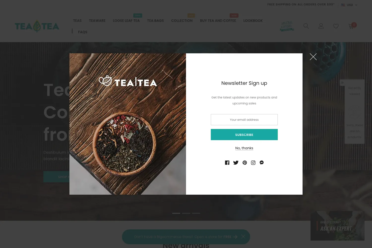 Tea & Coffee - Responsive BigCommerce Stencil Template